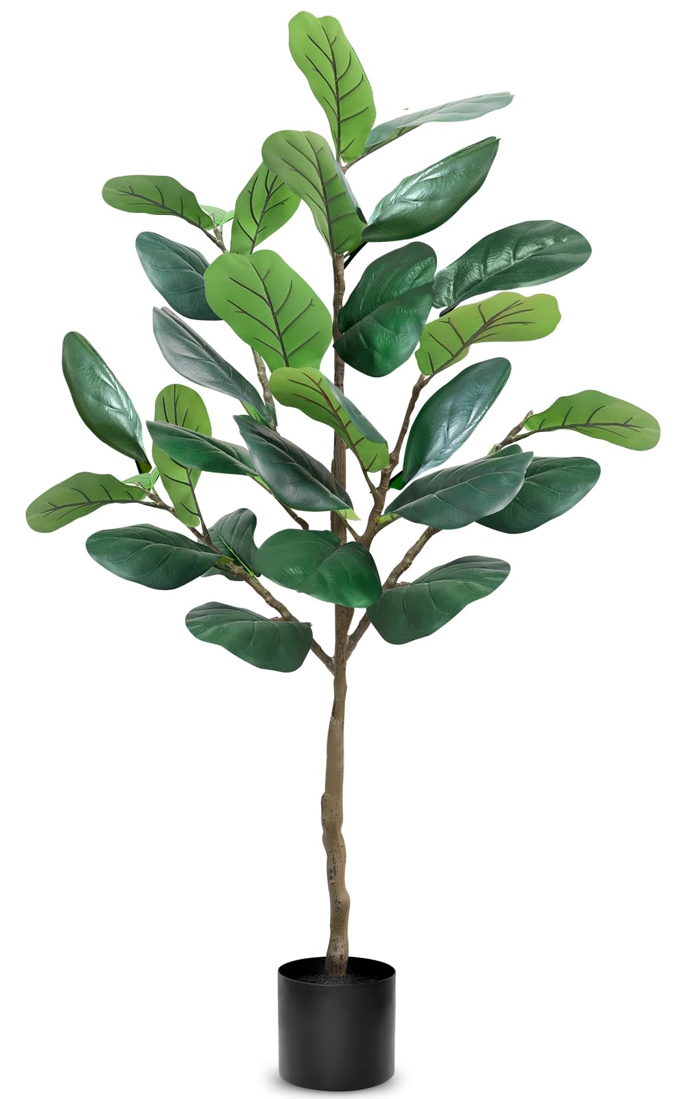 TURNMEON 4.3FT Tall Fiddle Fig Tree Artificial Ficus Lyrata Plants 51 ...