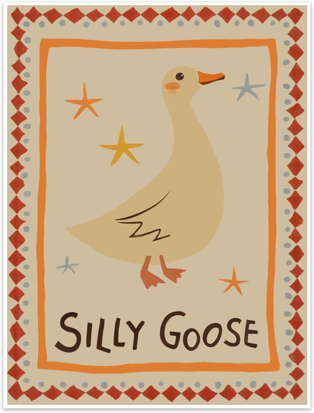 Amazon.com: Silly Goose Posters Print, Trendy Ctue Yellow Goose Wall ...