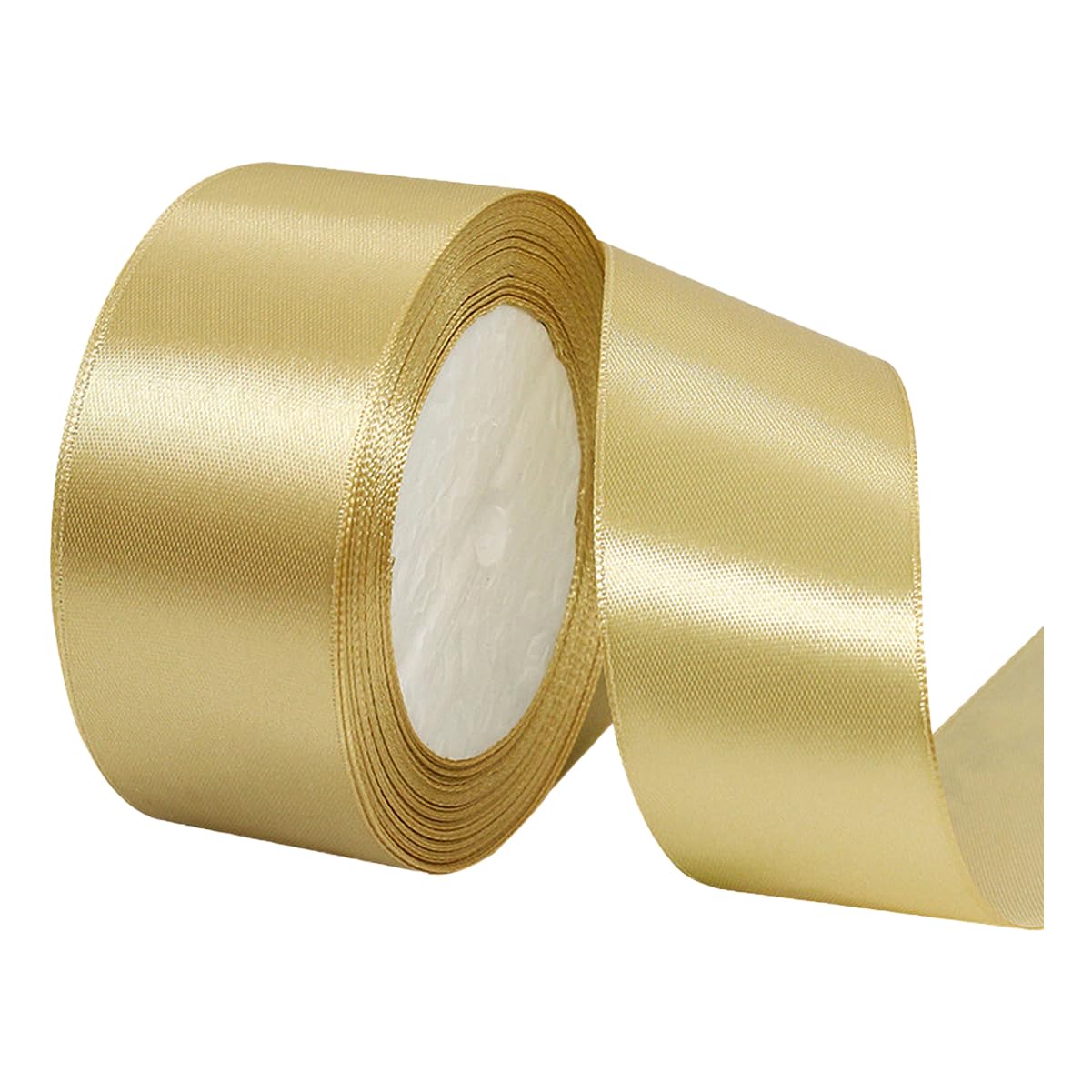 Amazon.com: Gold Ribbon 1-1/2 Inch, 25 Yards Solid Satin Fabric Ribbons ...