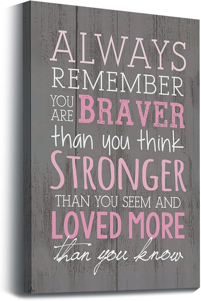 Amazon.com: Inspirational Quotes Always Remember You Are Braver Wall ...