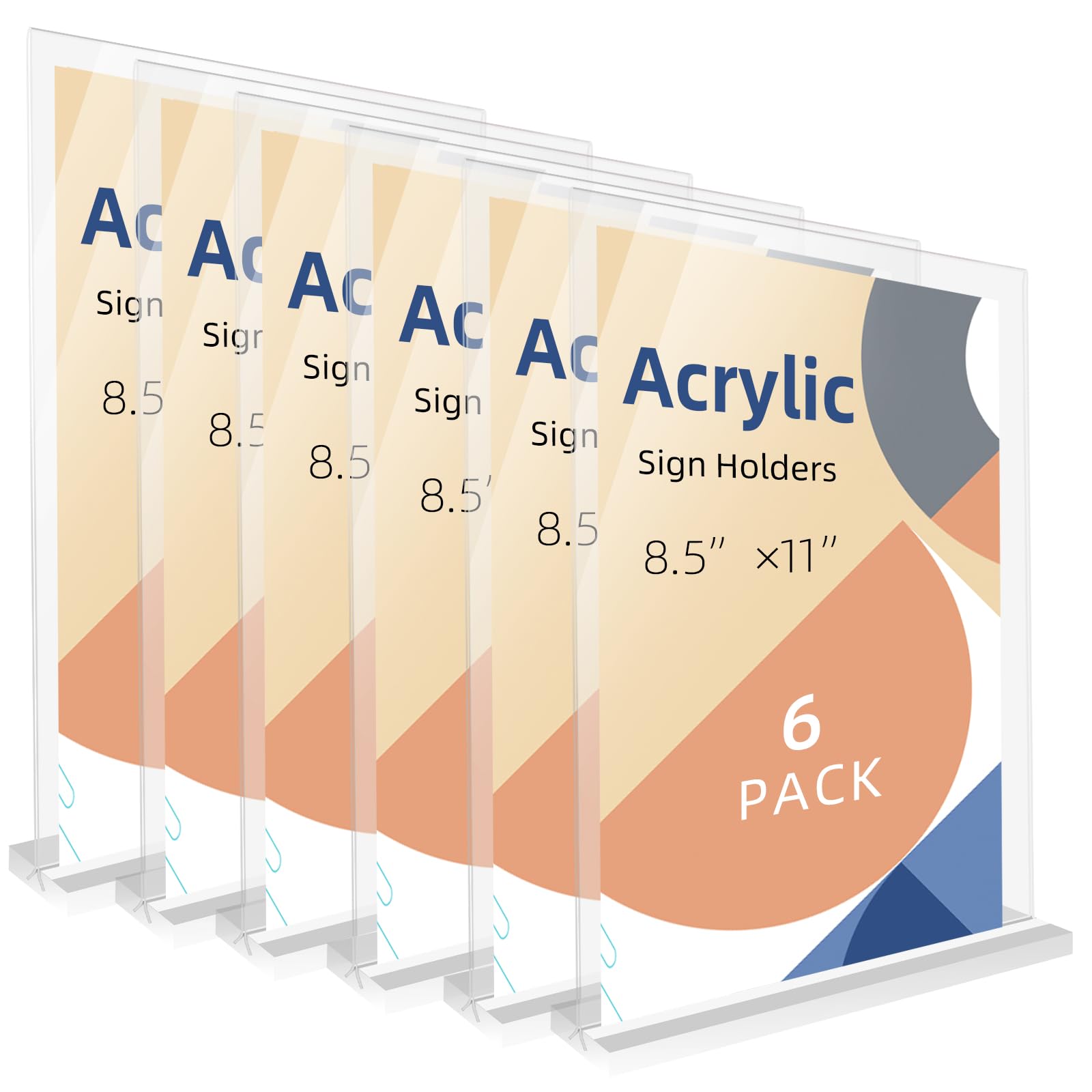 Amazon.com: GUNDAMIT Acrylic Sign Holder 8.5x11 Inch 6 PACK, Vertical T ...