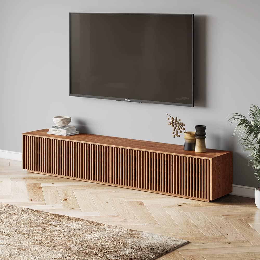 Amazon.com: POVISON Mid Century Modern TV Stand, Solid Wood Media ...