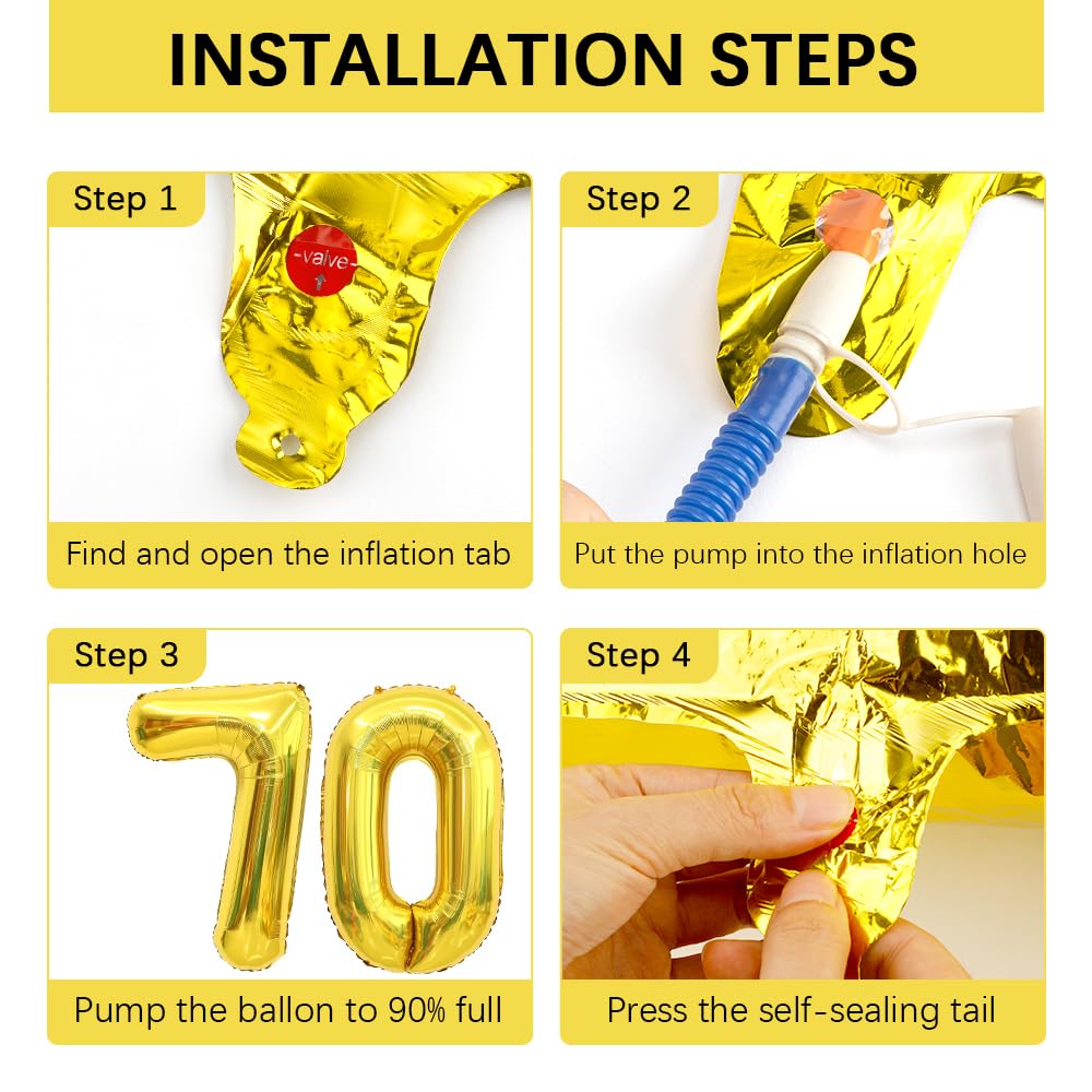 Snapklik.com : 40inch 70th Birthday Decorations Men 70 Balloon Numbers ...