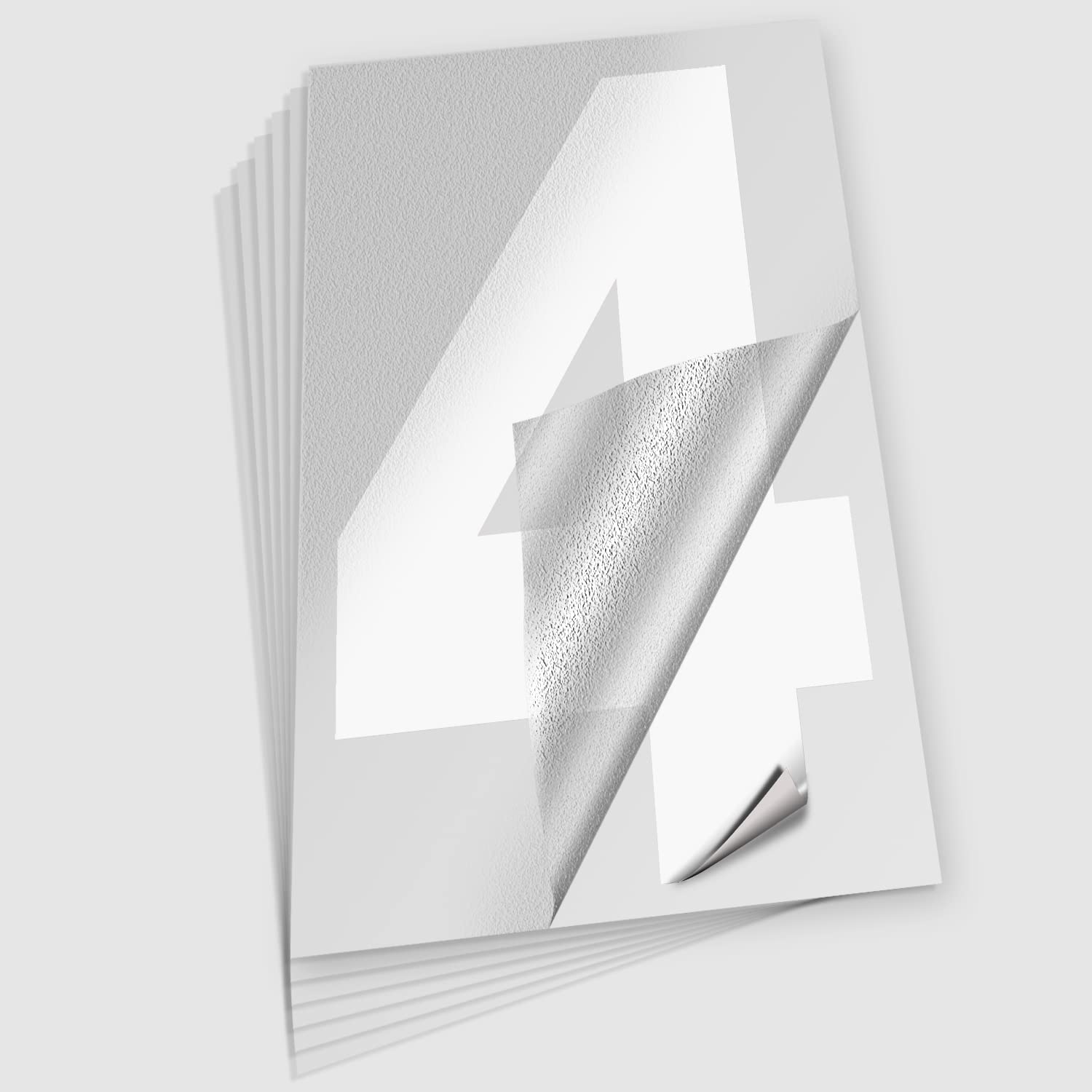 Amazon.com: iSYFIX Reflective Vinyl Number 4 (Four) Stickers - 6 Pack 8 ...