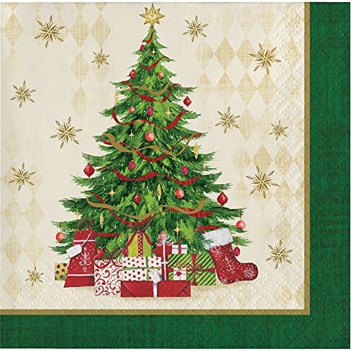 Amazon.com: Creative Converting 16-Count Beverage Paper Napkins, Santa ...