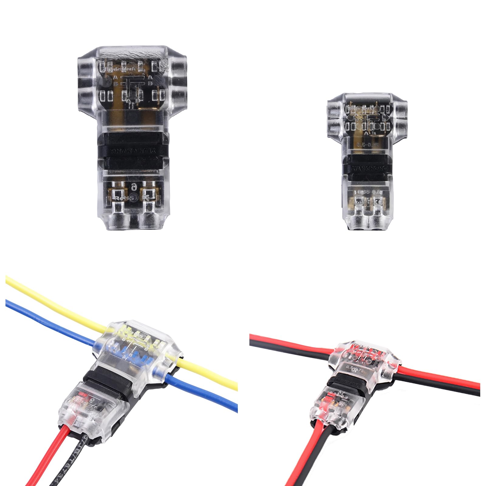 Snapklik.com : T Tap Wire Connectors For 14-24 AWG Wires, No Wire ...