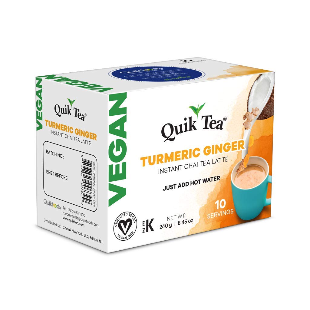 Quik Tea Té Chai instantáneo de jengibre de cúrcuma vegana Caja ...