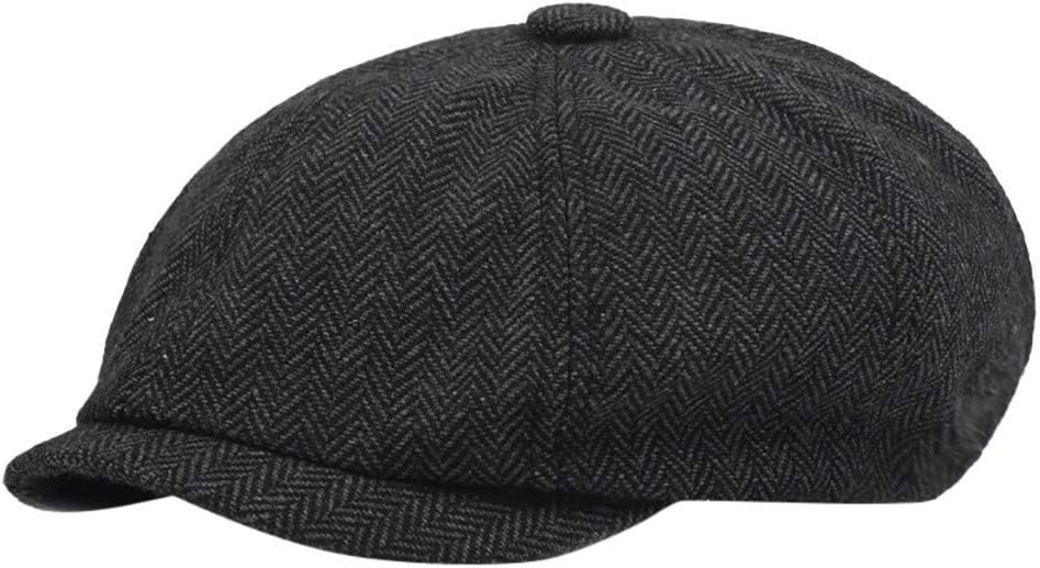 Newsboy Hat for Men Boys Flat Cap Classic Vintage 8 Panel Hat Flat ...