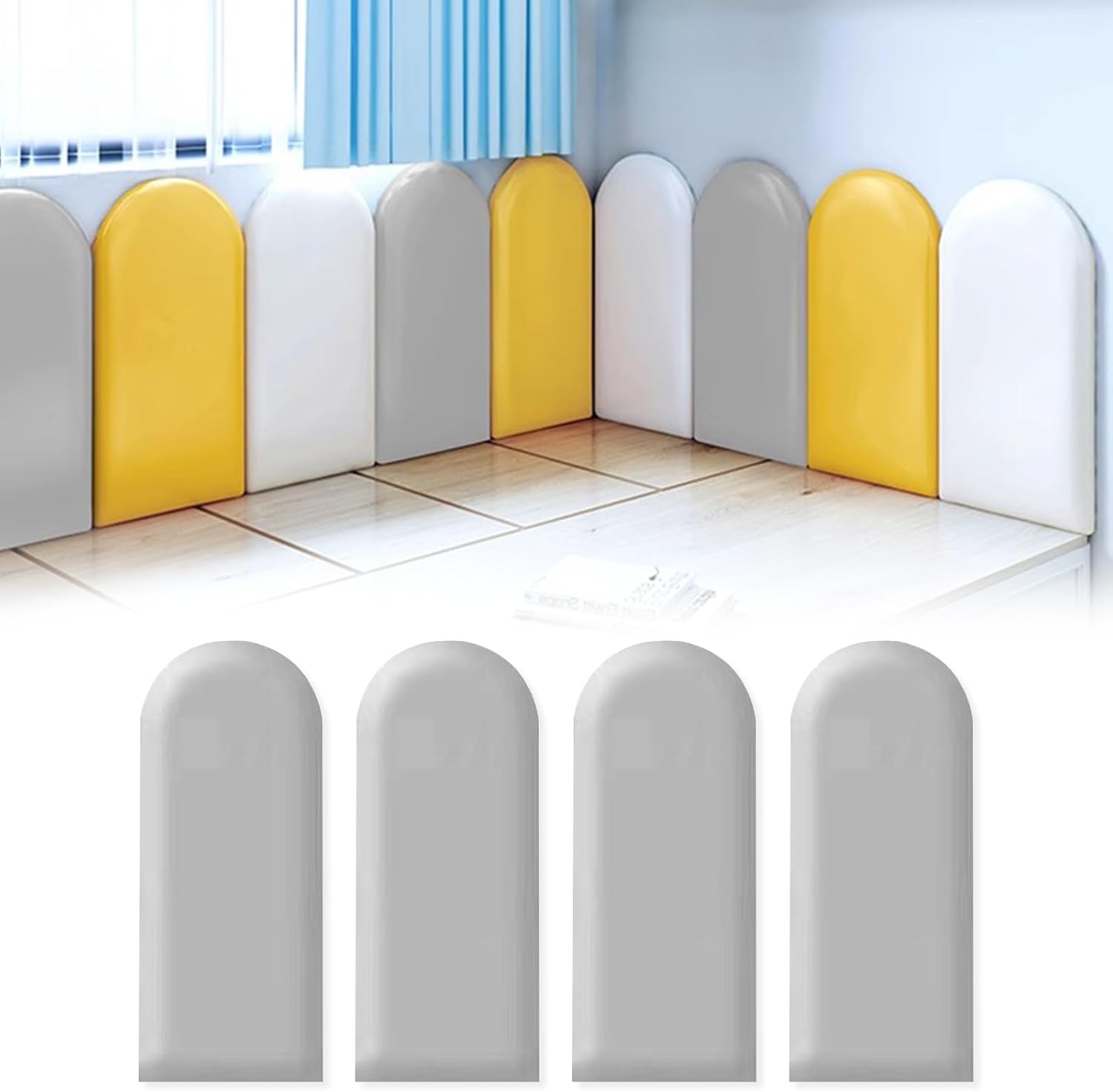 3D Anti- Collision Wall Stickers, 40 * 20cm 4PCs Soft Cushion Padding ...