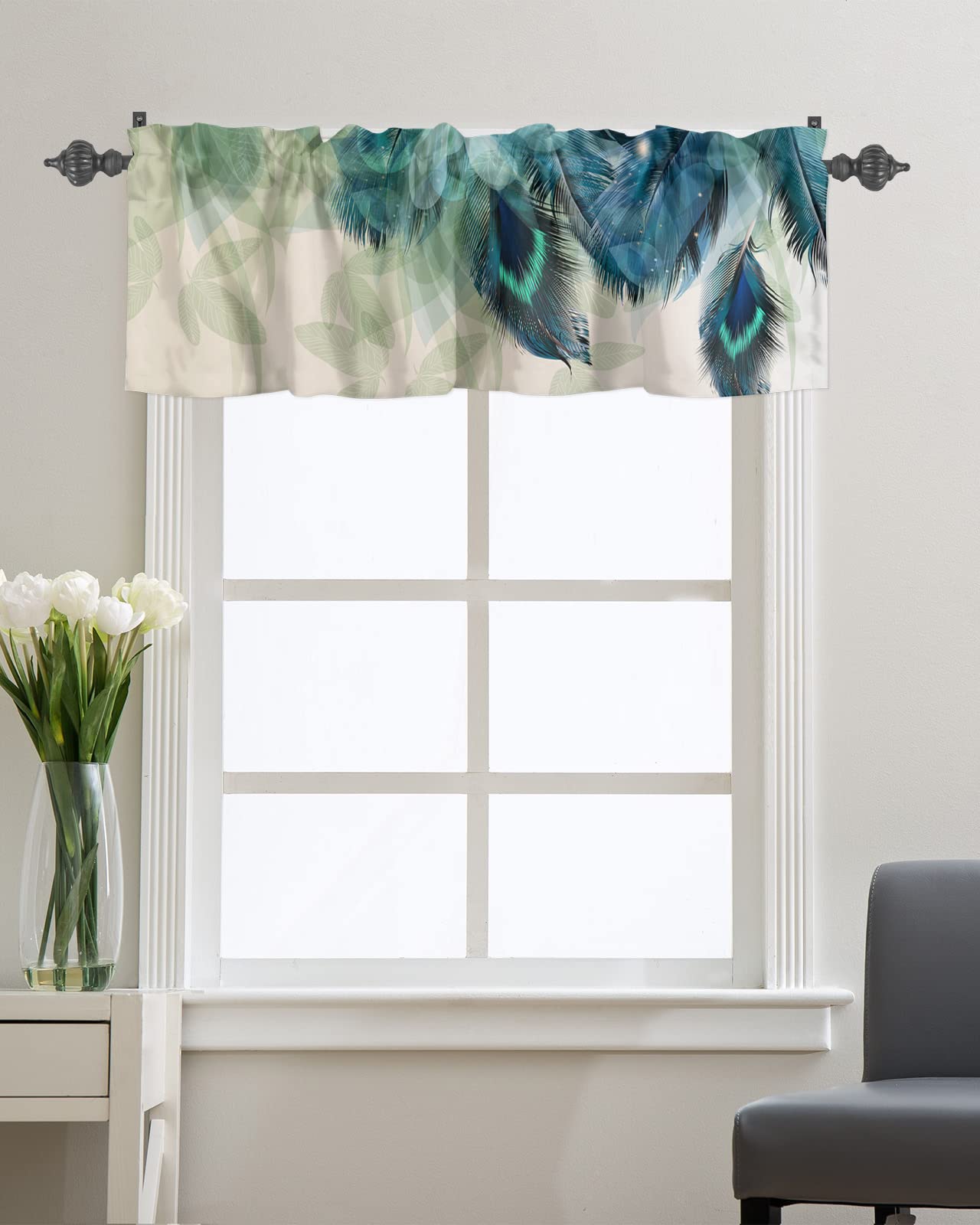 Teal Leaf Valances