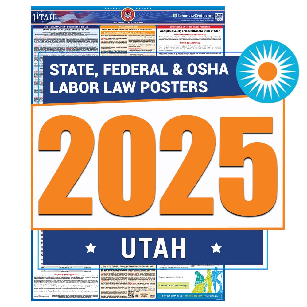 Amazon.com : 2025 Utah Labor Law Poster- State, Federal, OSHA Compliant ...