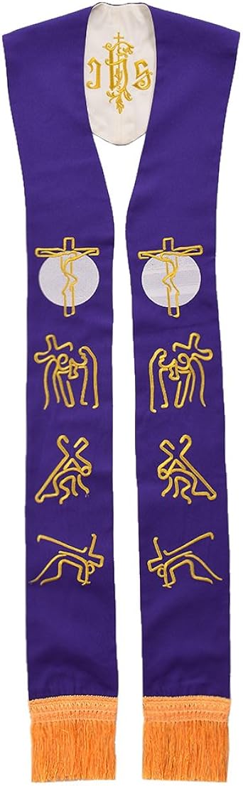 BLESSUME Priest Reversible Stole Pastor Mass Stole at Amazon Men’s ...