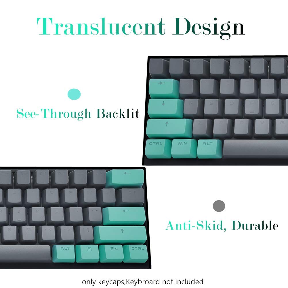 XVX Custom Keycaps 60 Percent,PBT Key caps Set Color Double Shot ...
