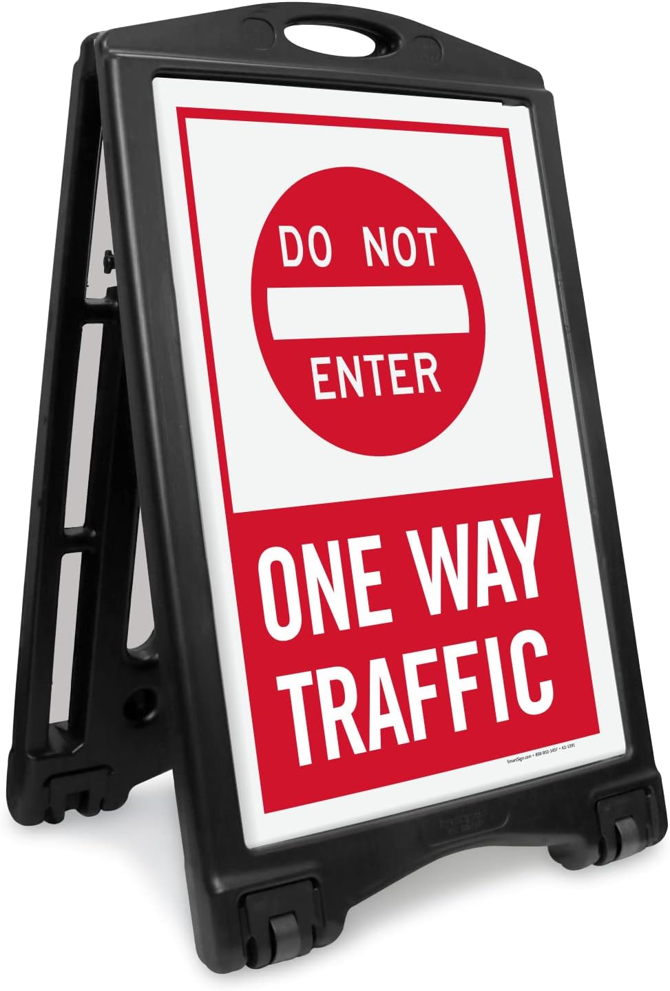 Amazon.com : SmartSign "One Way Traffic - Do Not Enter" Foldable Black ...