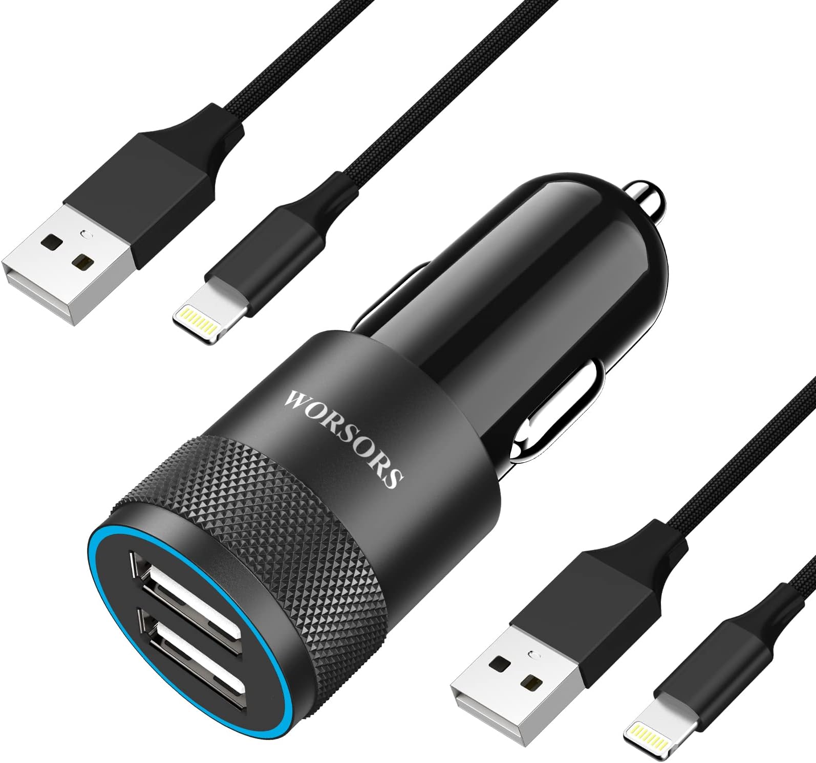 Amazon.com: iPhone Car Charger, Apple Certified Dual USB Car Charger ...