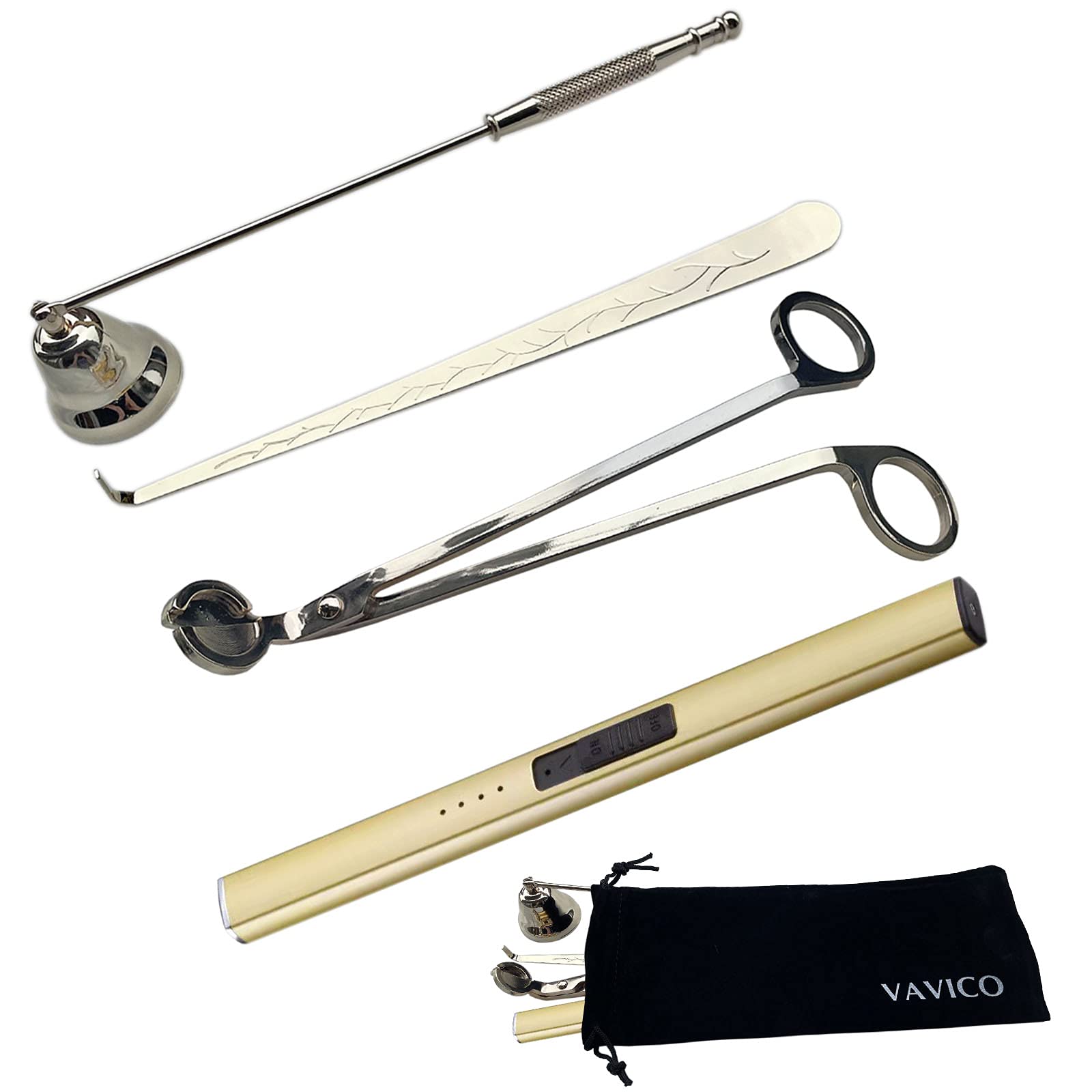 Amazon.com: VAVICO Candle Wick Trimmer Snuffer Arc Lighter Set Candle ...