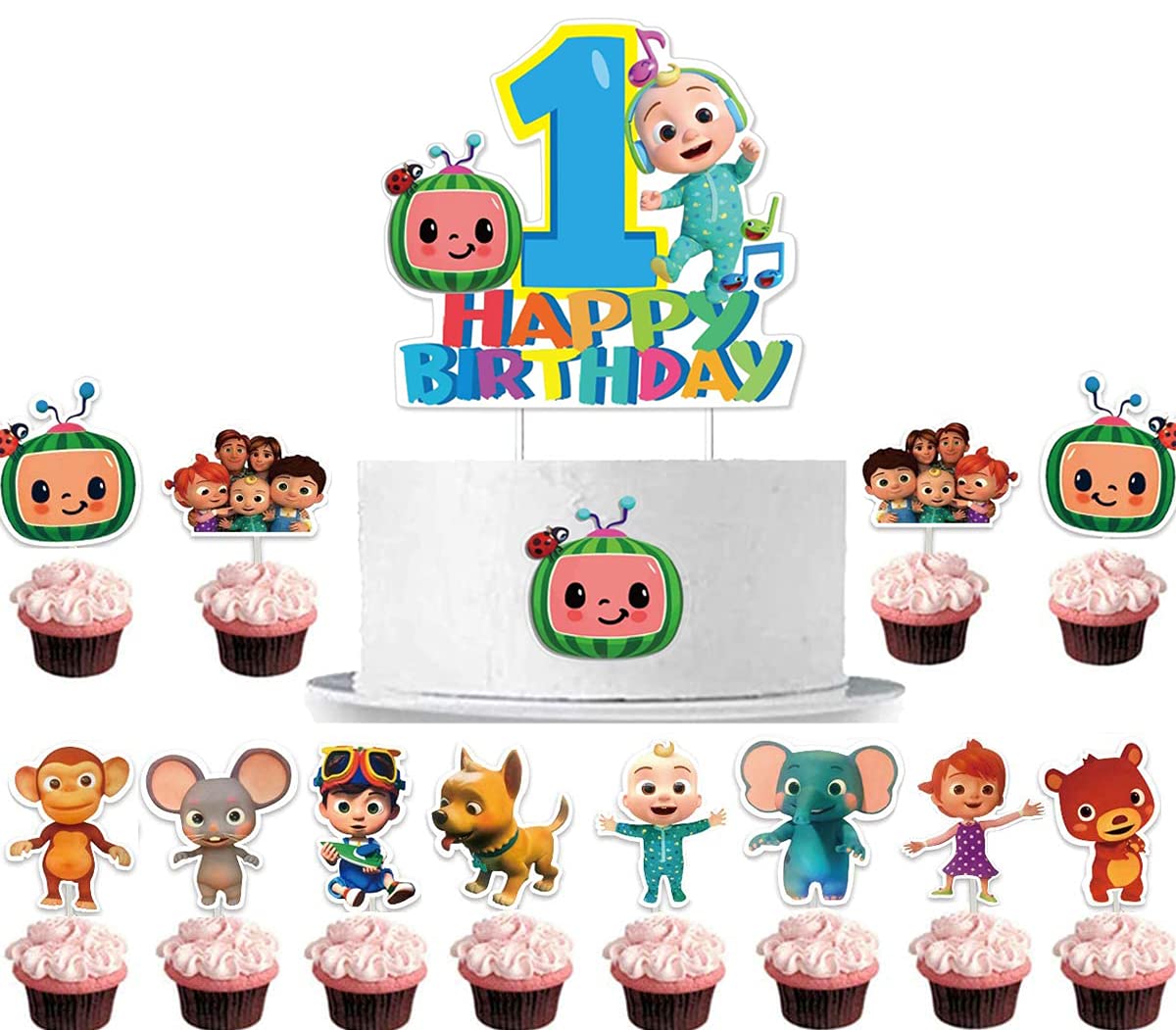 Buy Cocomelon Cake Topper and Cupcake Toppers (24 PCS) - Cocomelon ...