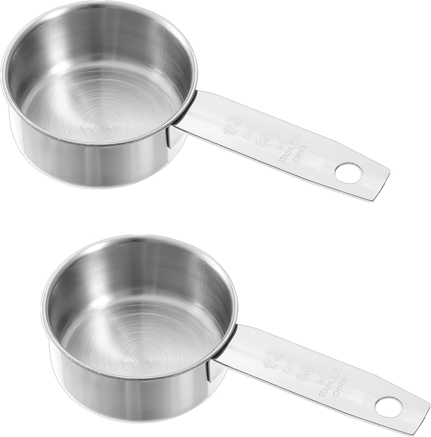2 Pcs 1/4 Inch Cup Scoop, 60 ml 2 oz Stainless Steel Measuring Cup ...