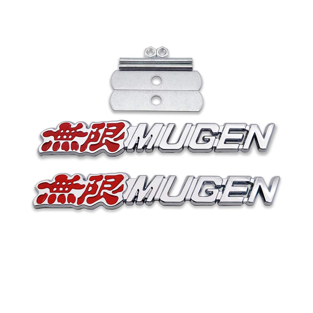Buy 1x Chrome Metal Mugen Logo Front Grille Emblem + 1x 3D Letter ...