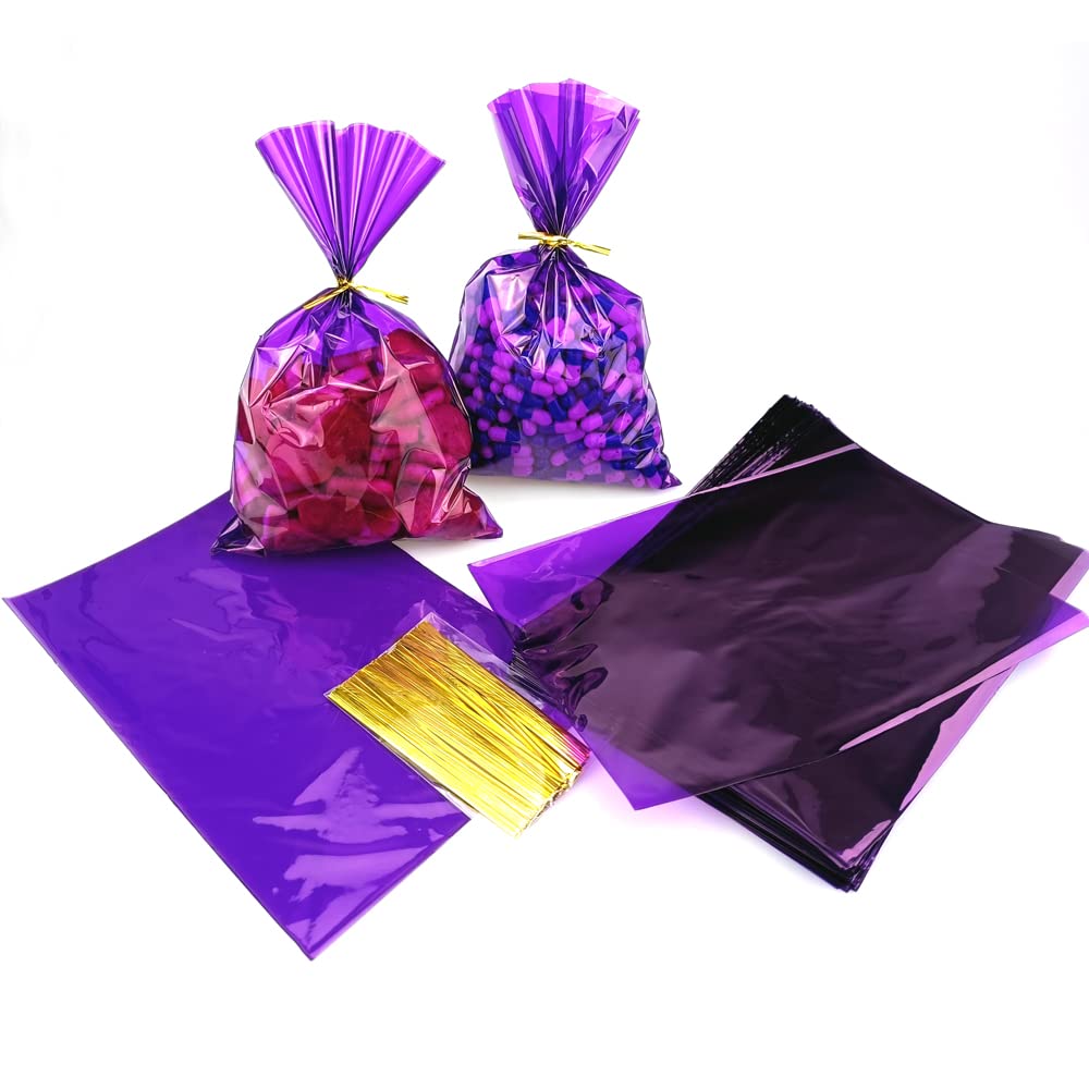 Purple Cellophane Bags