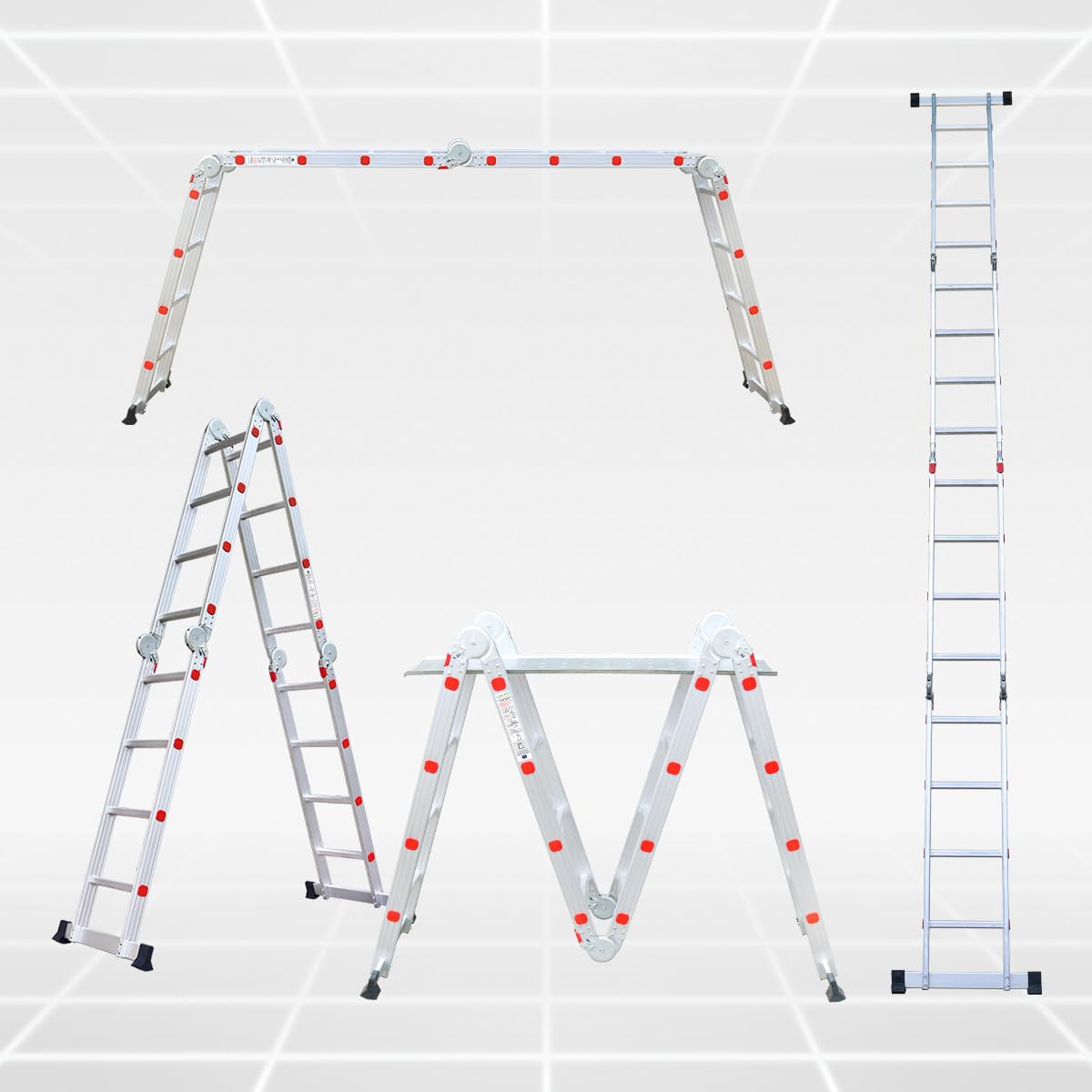 Liberti 20 FT (20 Steps) Foldable Aluminium Multipurpose Ladder (4x5 ...