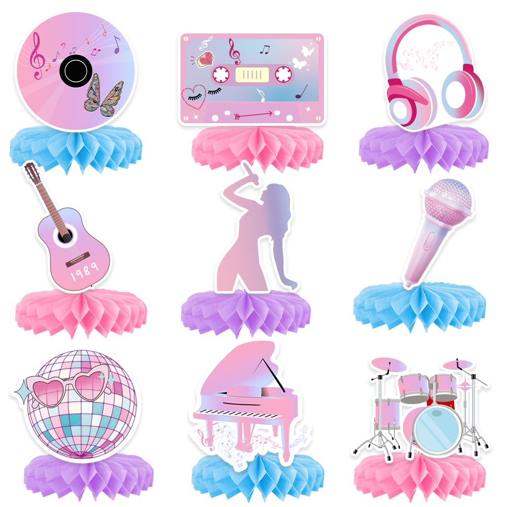 Amazon.com: 9pcs Singer Party Decorations Tay-lor Party Honeycomb ...