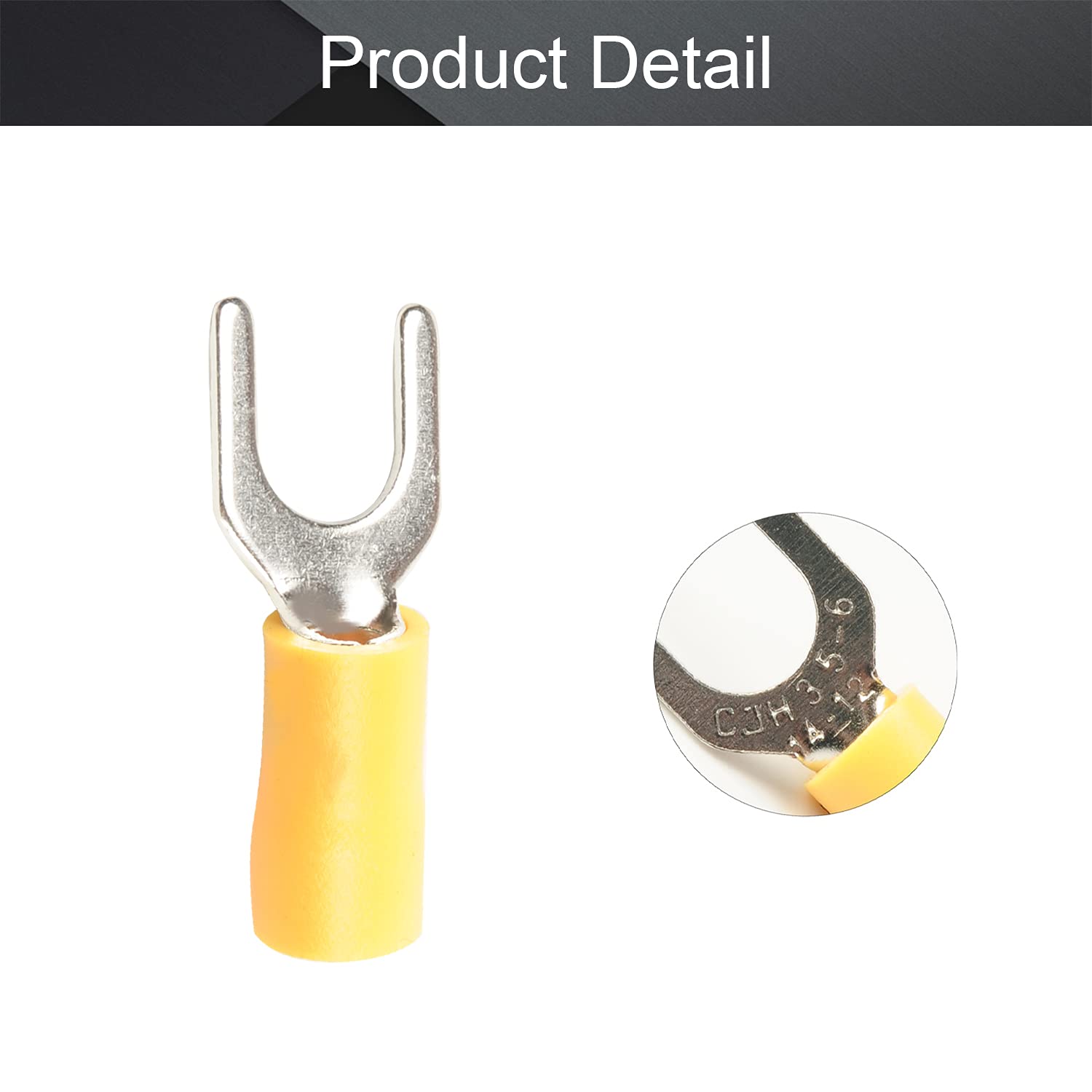 Snapklik.com : 200Pcs 14-12 AWG Insulated Fork Spade Wire Connector 1/4 ...