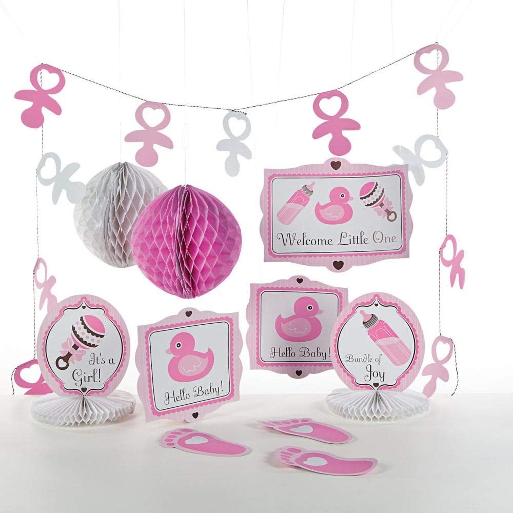 Amazon.com: Girl's Baby Shower Decorating Kit | Paper | 10 Pcs. : Home ...