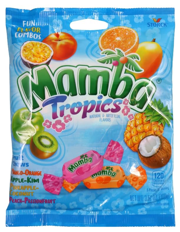 Amazon.com : Mamba Tropics Fruit Chews NET WT 3.52 OZ (100 g) Mango ...