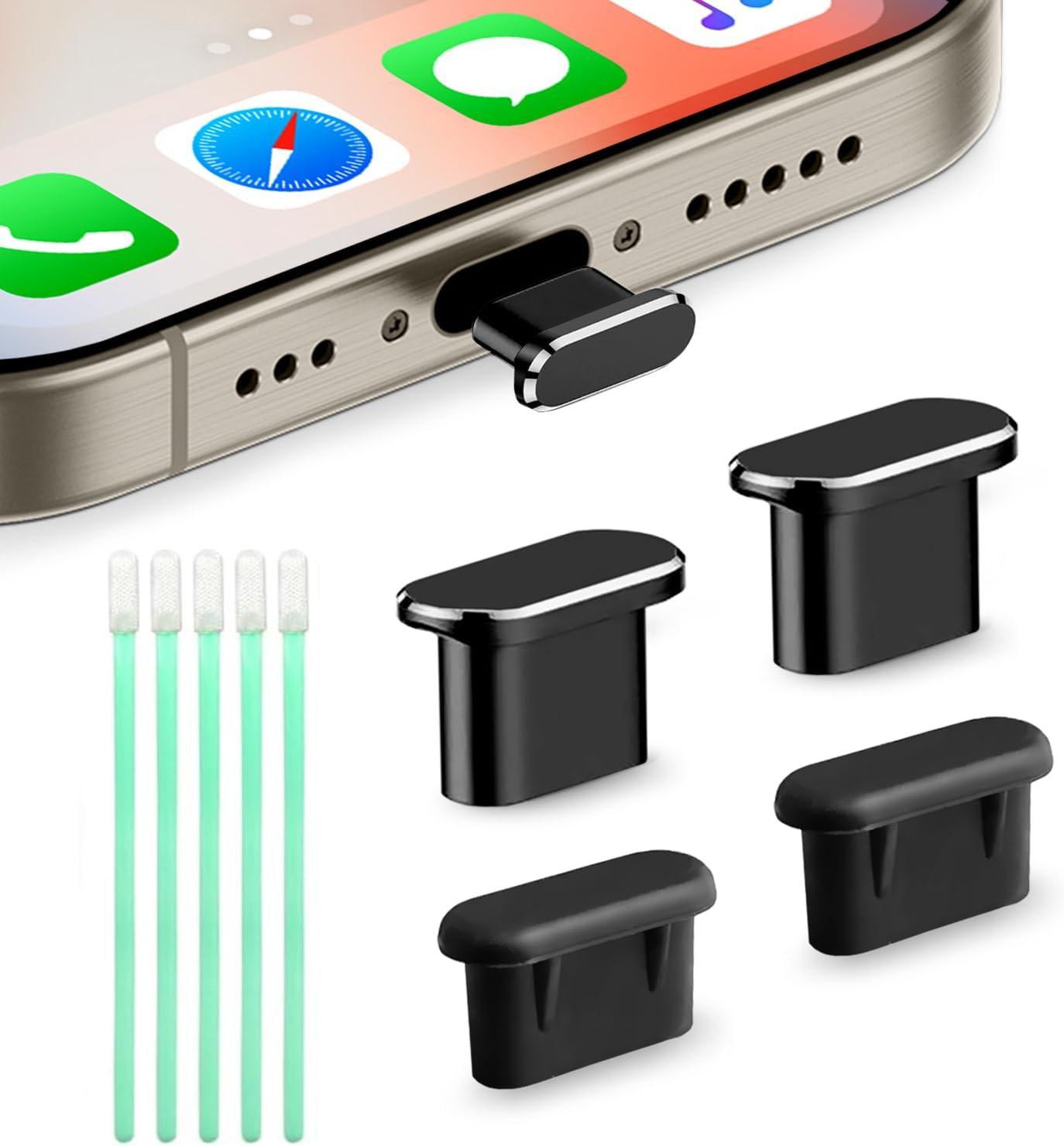 Amazon.com: USB C Dust Plug iPhone 15, 16 USB C Port Cover Compatible ...