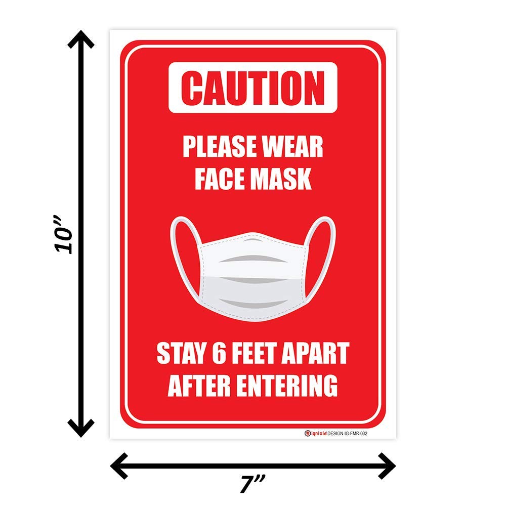 Buy IGNIXIA Face Mask Required Sign Stickers Size Digital Printed Fade ...