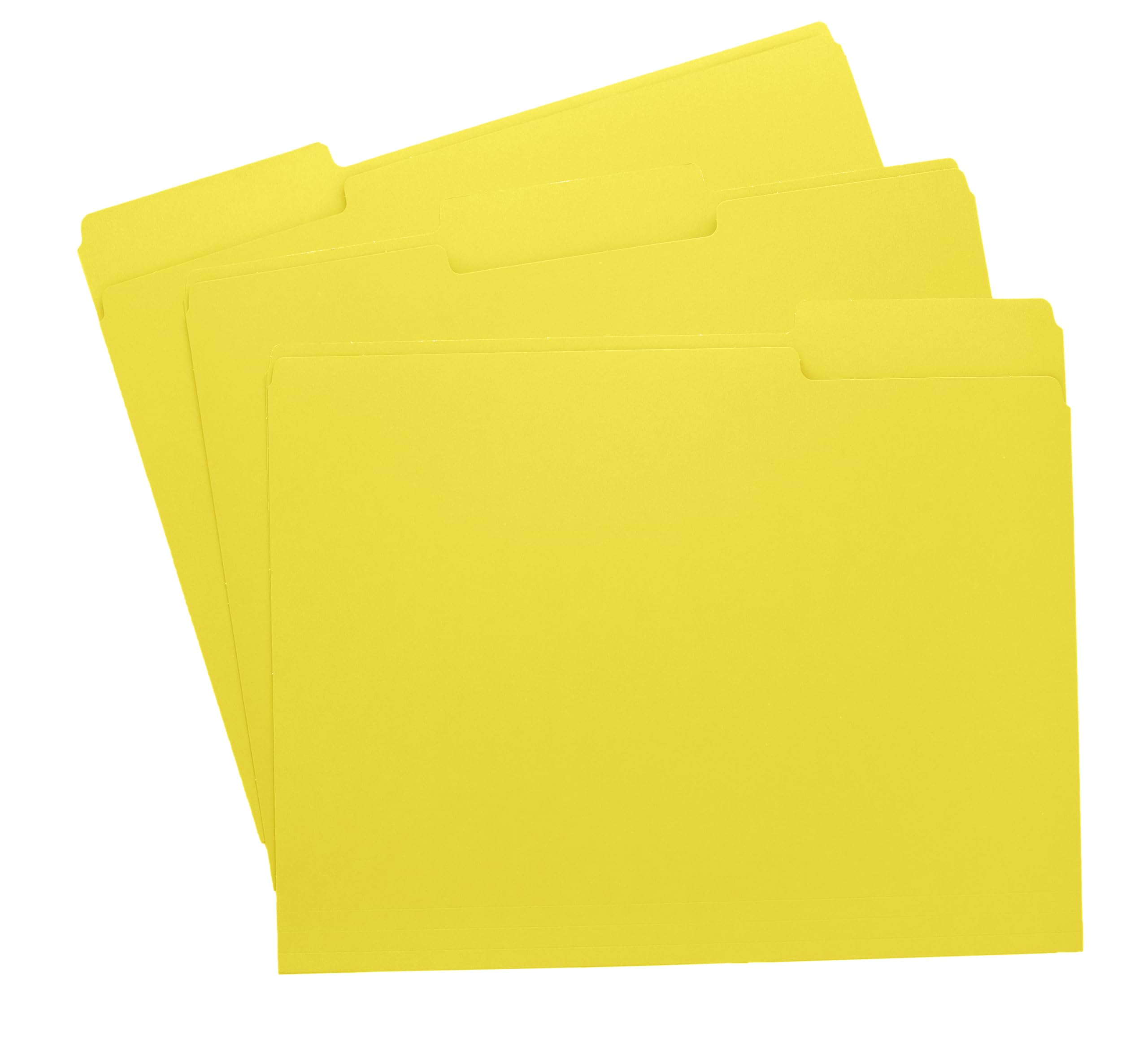 Amazon.com : Yellow File Folders, 1/3-Cut Tabs, Letter Size, 12-Pack ...