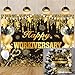Amazon.com : Happy Work Anniversary Banner Backdrop 7x5FT Black Gold ...