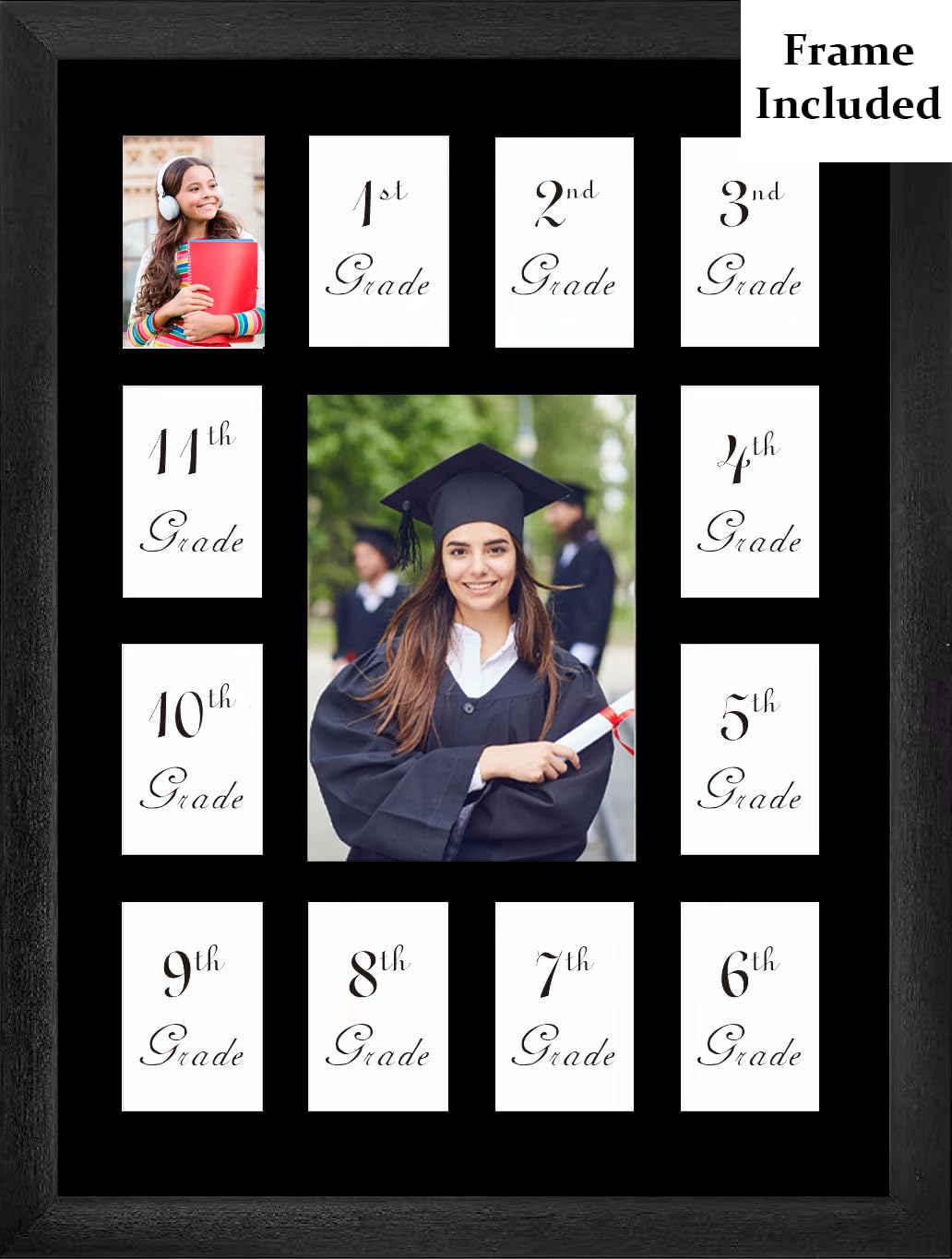 Amazon.com - School Picture Frame Pre-k to 12 Graduation, Black Frame ...