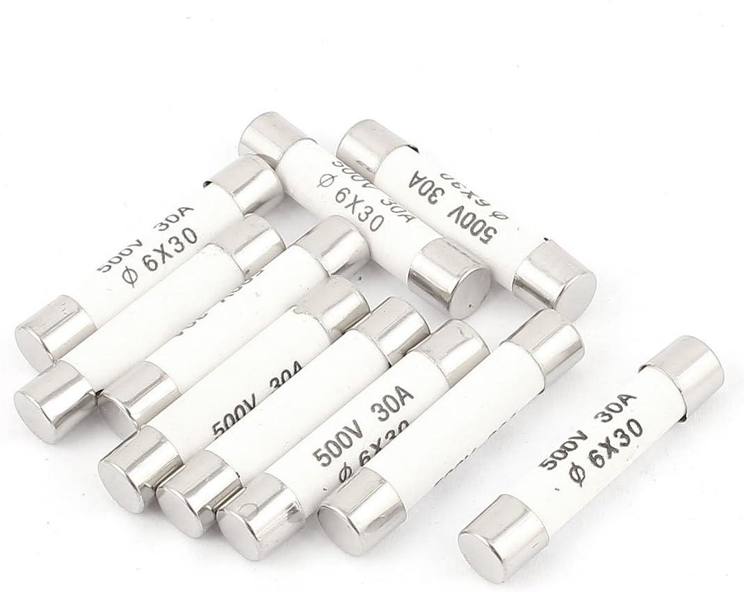 Hxchen 10Pcs 15A 500V Ceramic Fuse 6x30mm Cartridge Fast Blow Tube for ...
