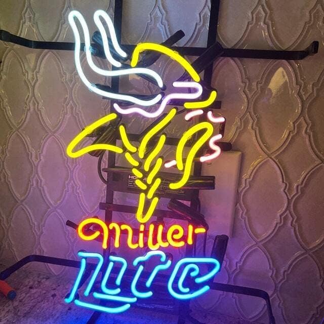 Queen Sense 20"x12" Millers Lite Viking Neon Sign Light Man Cave Bar ...