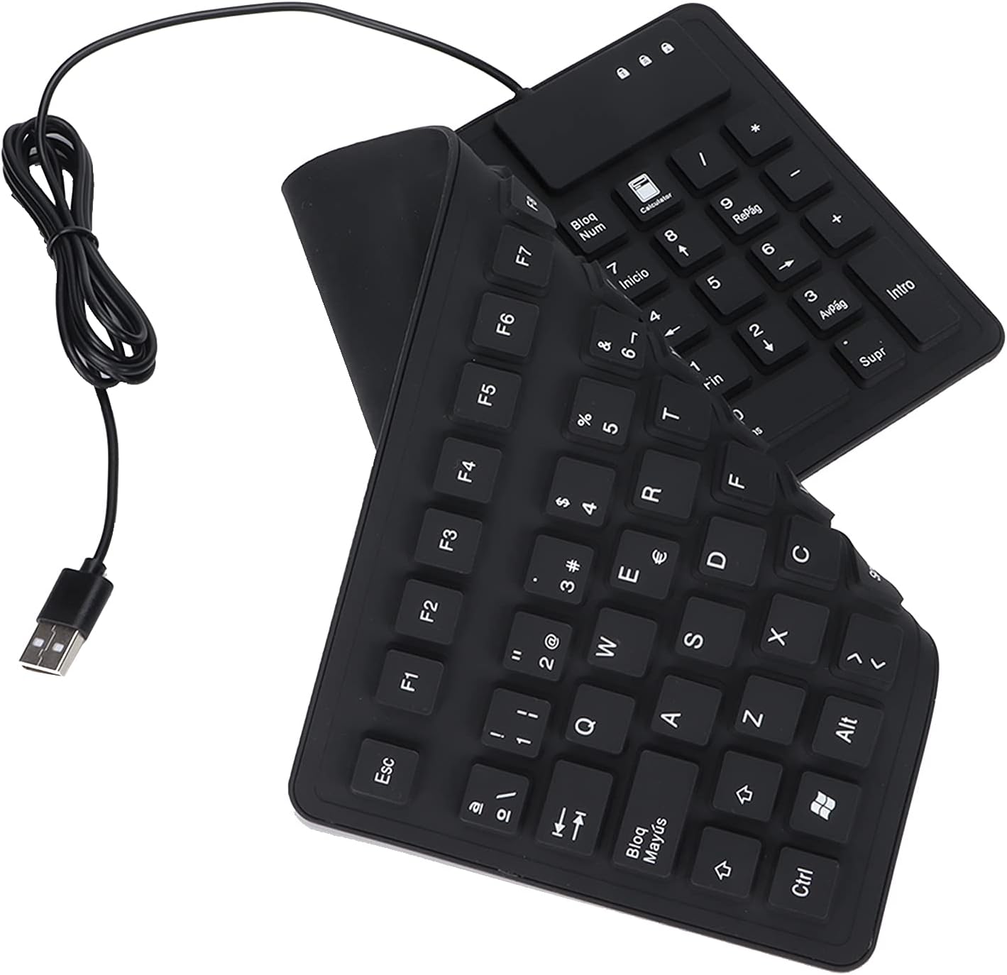 Foldable Keyboards, 105 Key Spanish USB Wired Portable Foldable ...