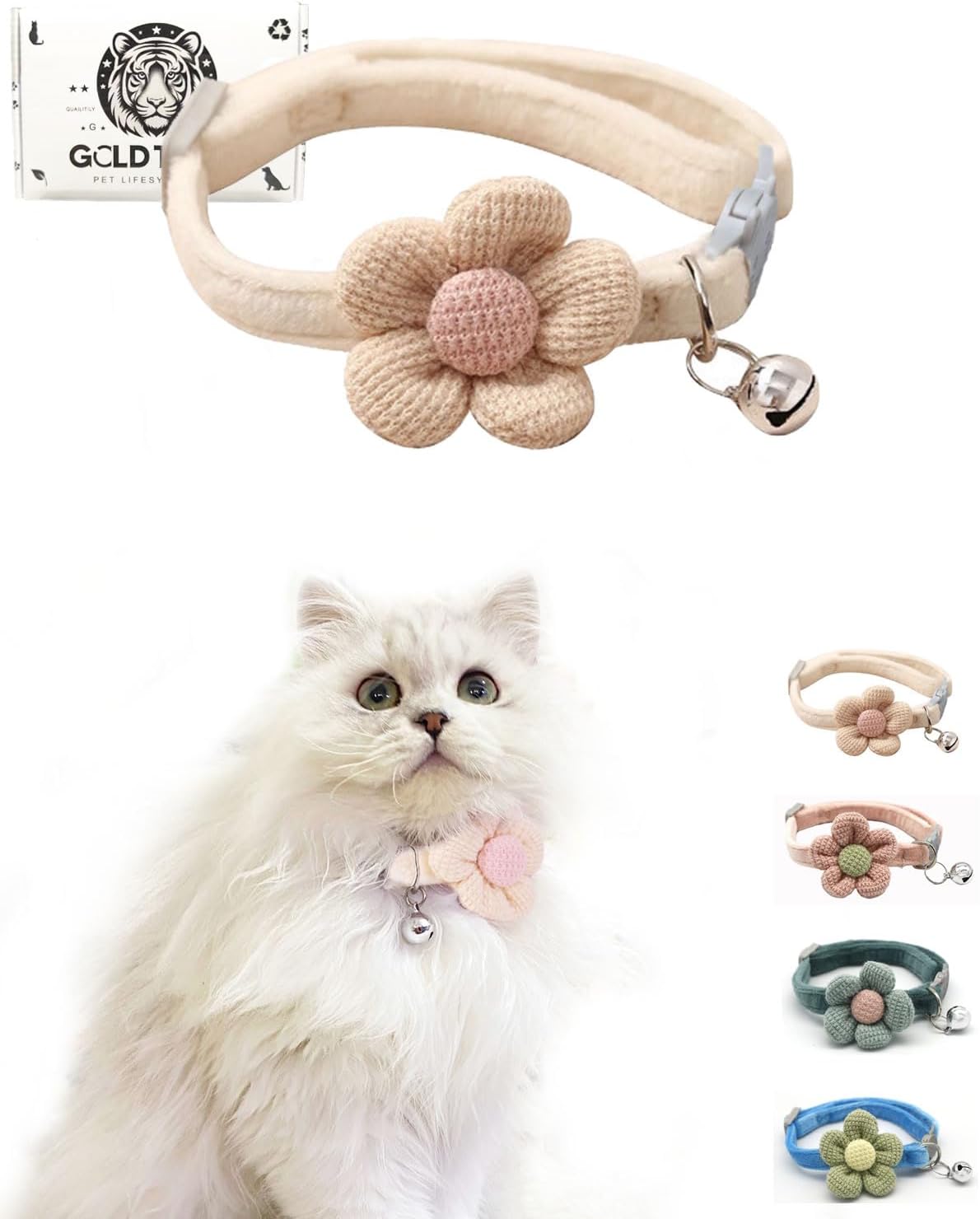 Pet Supplies : Cat Collar with Flower,Cat Collars for Girl Cats and Boy ...