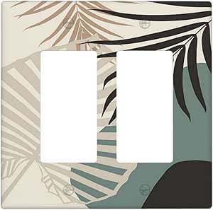 Boho Monstera Palm Leaf 2 Gang Light Switch Cover Decorative Double ...