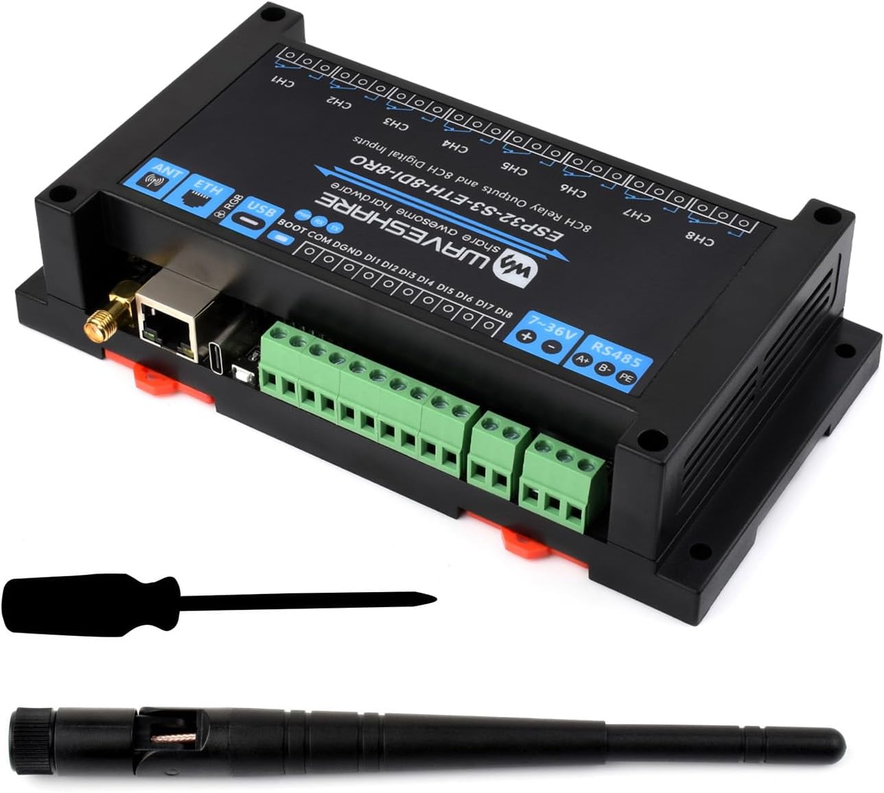 Amazon.com: Waveshare Industrial 8-Channel ESP32-S3 WiFi Relay Module ...