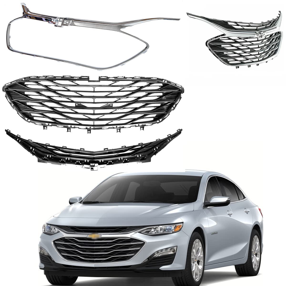 Amazon.com: Front Bumper Upper Grille Compatible with 2019 2020 Chevy ...