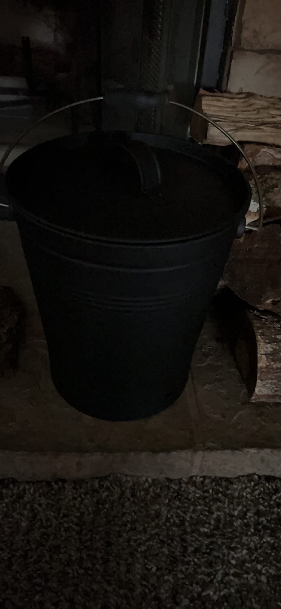 Amazon.com: Ash Bucket with Lid and Coal Shovel, Fireplace Metal Bucket ...