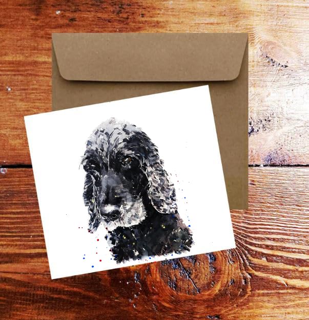 Cocker spaniel Greeting Card .Cocker spaniel Watercolour art card ...