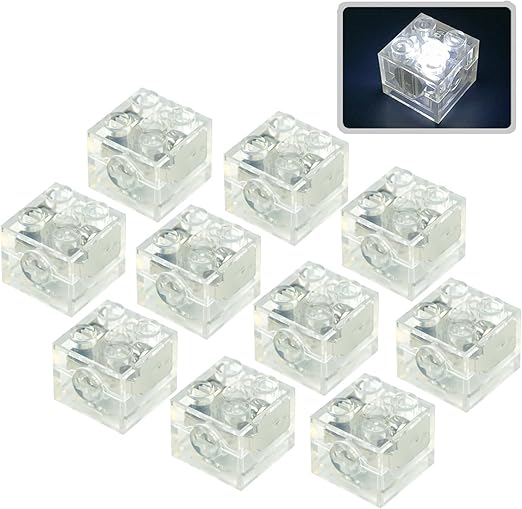 Amazon.com: Lights Bricks, 10PCS 2x2 Classic Light Up Bricks ...
