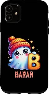 Amazon.com: iPhone 11 Cute Ghost Baran Halloween Letter Boys Name Case ...