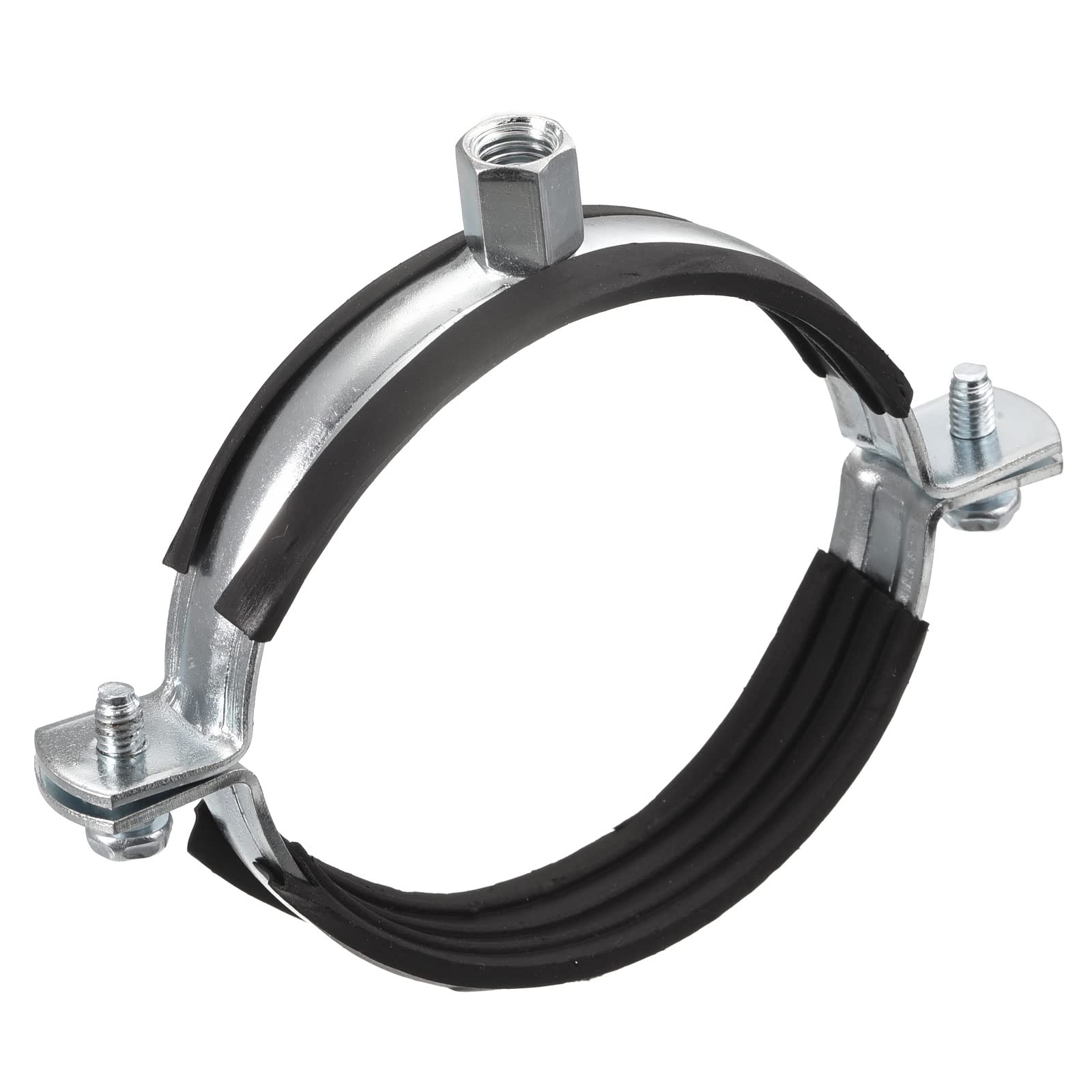 sourcing map 90mm Rigid Pipe Strap Clamps, Carbon Steel Pipe Bracket ...