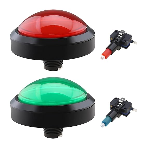 2PCS 100mm Big Dome 12V LED Illuminated Push Buttons with Micro Switch ...