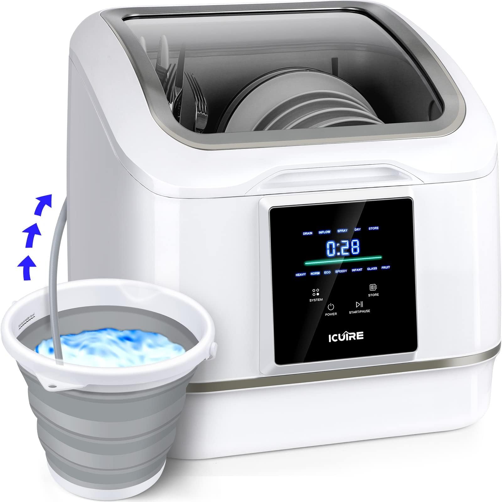 Amazon.com: Portable Mini Countertop Dishwashers Compact Dishwasher ...