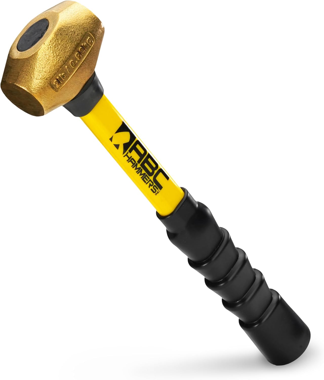 ABC HAMMERS Brass Hammer - 2 lb. Non-Sparking Hammer with 12 ...