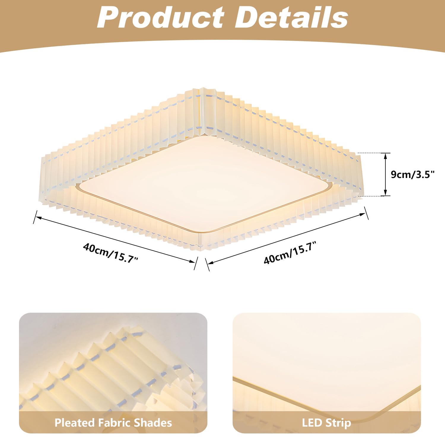 Snapklik.com : Lighting Large Square LED Flush Mount Ceiling Light ...